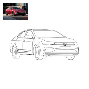 Car Line Art Poster, Line Art Portrait, Custom Car Line Art Poster Gift ...