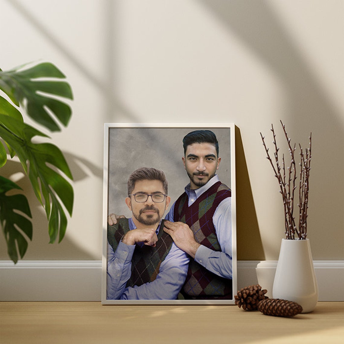 Custom Brothers Portrait Brothers Digital Art Funny Custom | Etsy