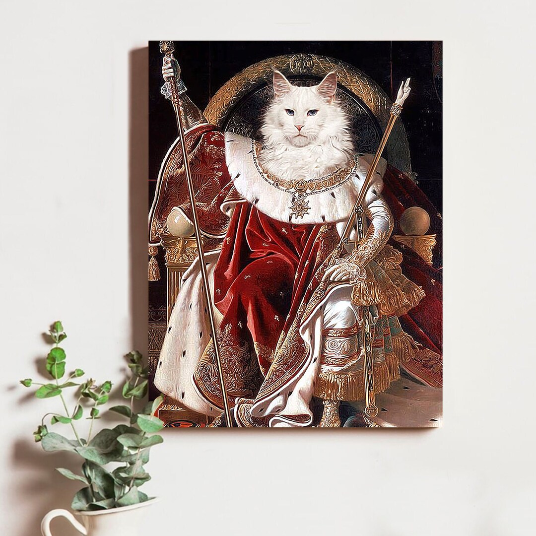 Royalty Cat Portrait, Monarchy Cat Portrait, Renaissance Cat Portrait ...