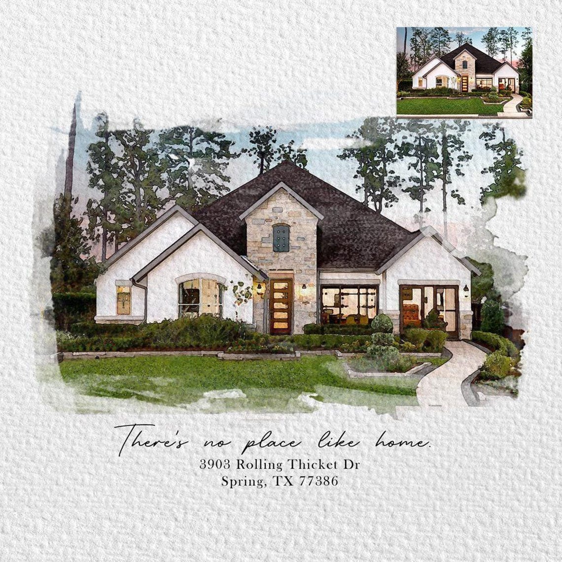 Custom Housewarming Watercolor Painting Gift, Custom House Painting ...