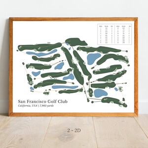 Custom Golf Art, Golf Art, Golf Course Map, Wall Decors, Personalized Golf Course Prints, Course ...