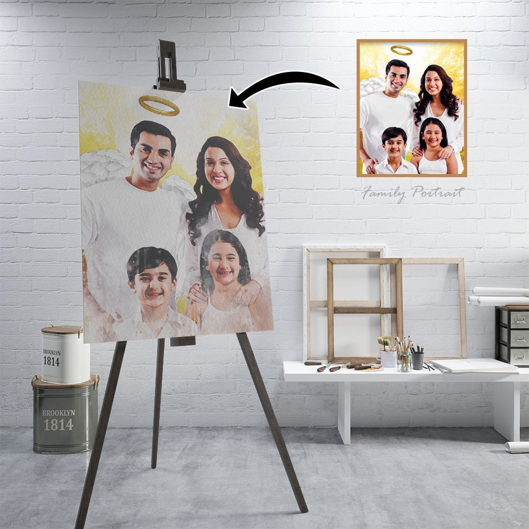 Loss of Father Portrait, Custom Memorial Portrait, Personalized Digital ...