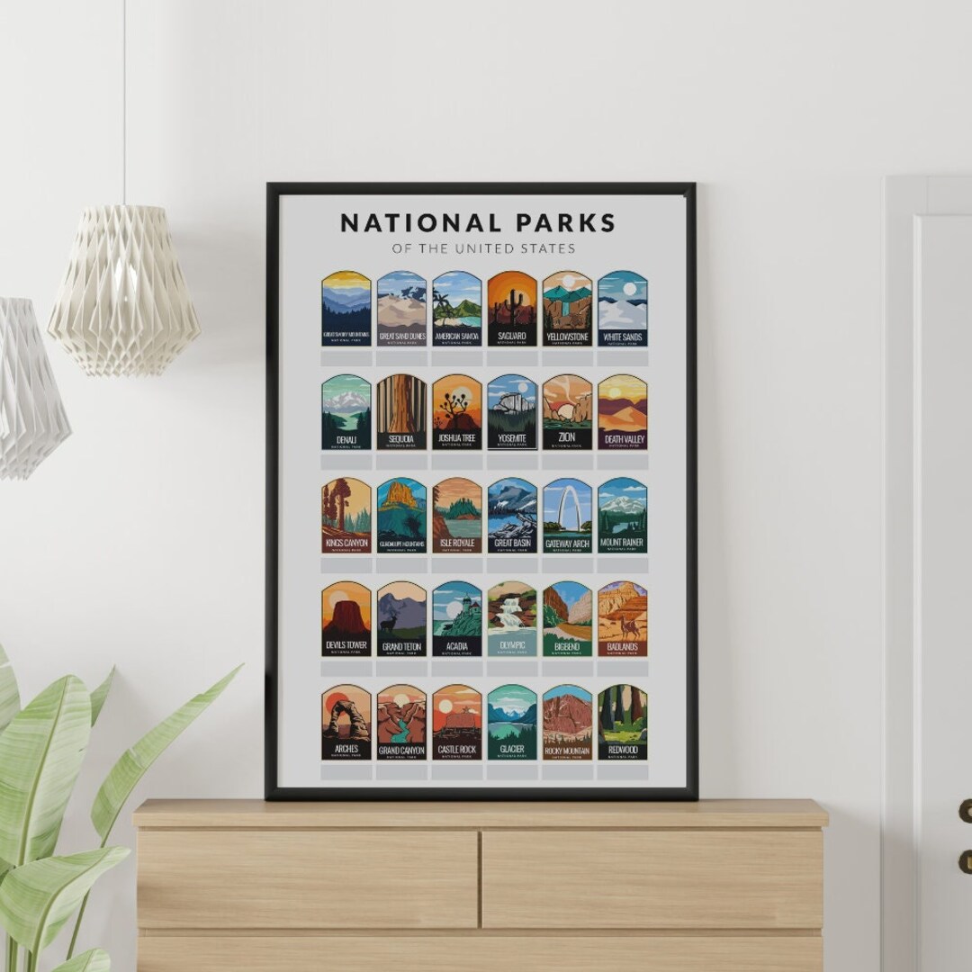 National Parks Checklist - Adventure Decor - Top 30 National Parks ...