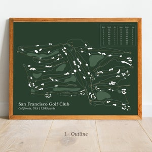 Custom Golf Course Map, Personalized Golf Course Poster, Custom Golf ...