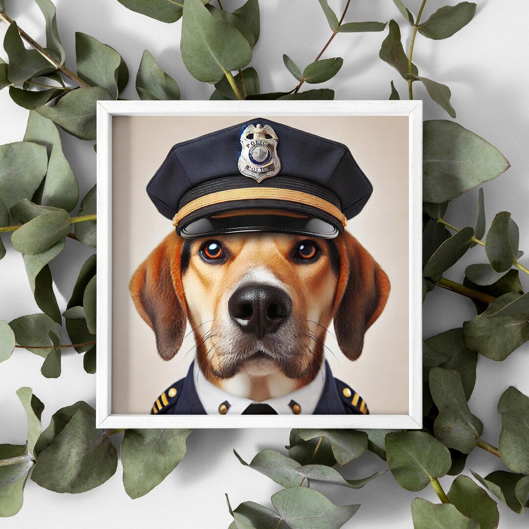 Custom Pet Police Dog Portraits, Personalized Pet Police Dog Posters ...