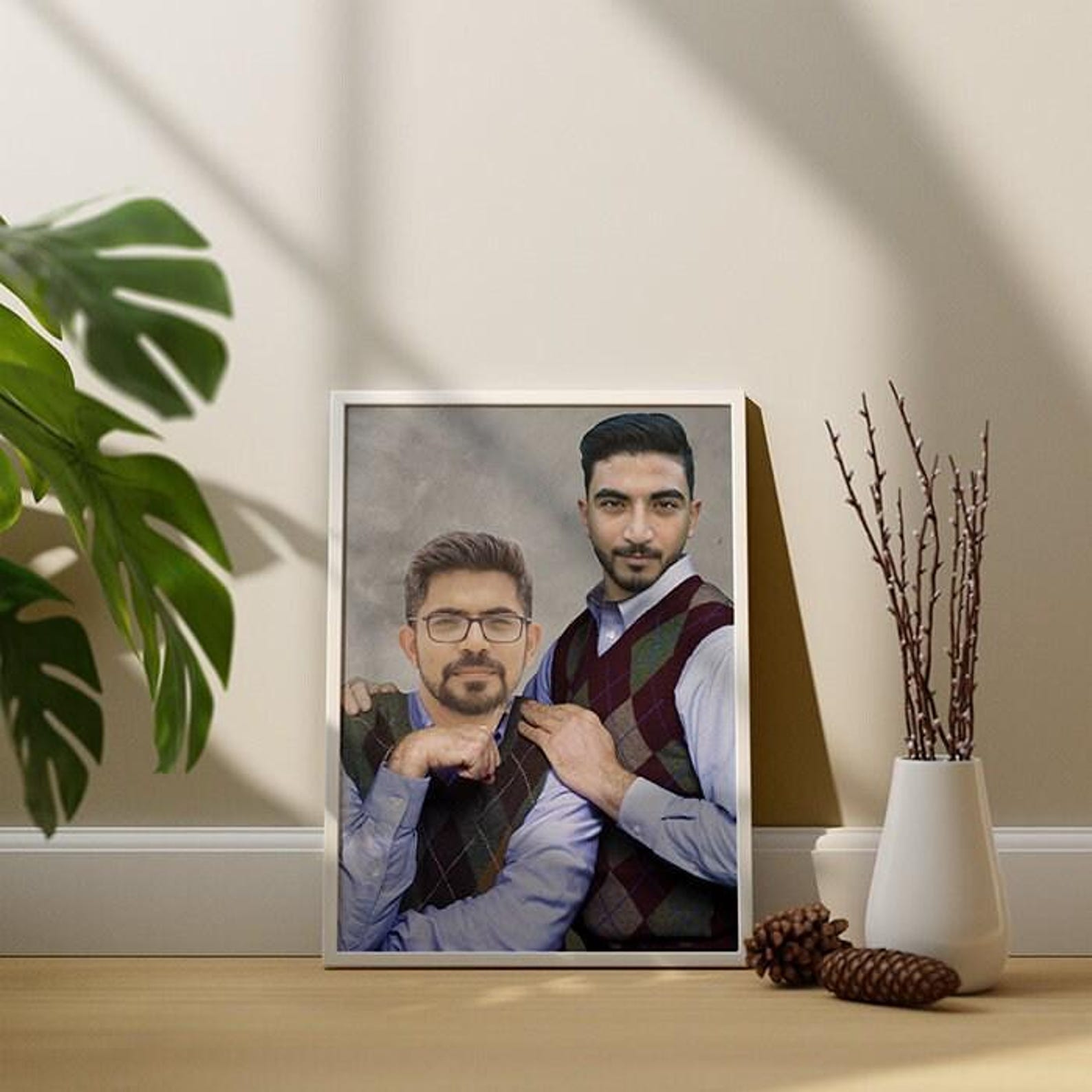 Custom Brothers Portrait, Brothers Digital Art, Funny Custom Portrait ...