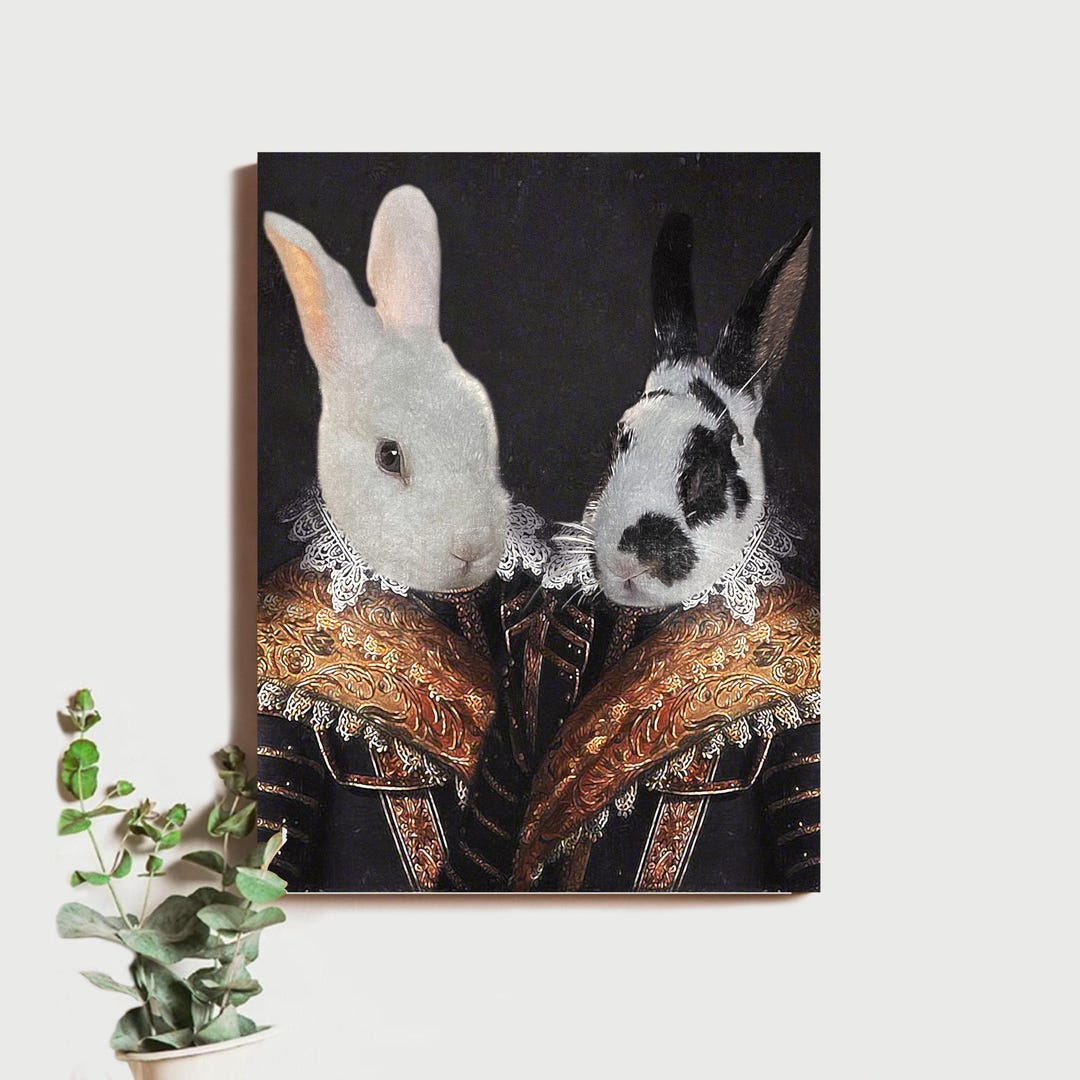 Gag Pet Portraits, Rabbits Pet Portrait Gifts, Personalized Pet ...