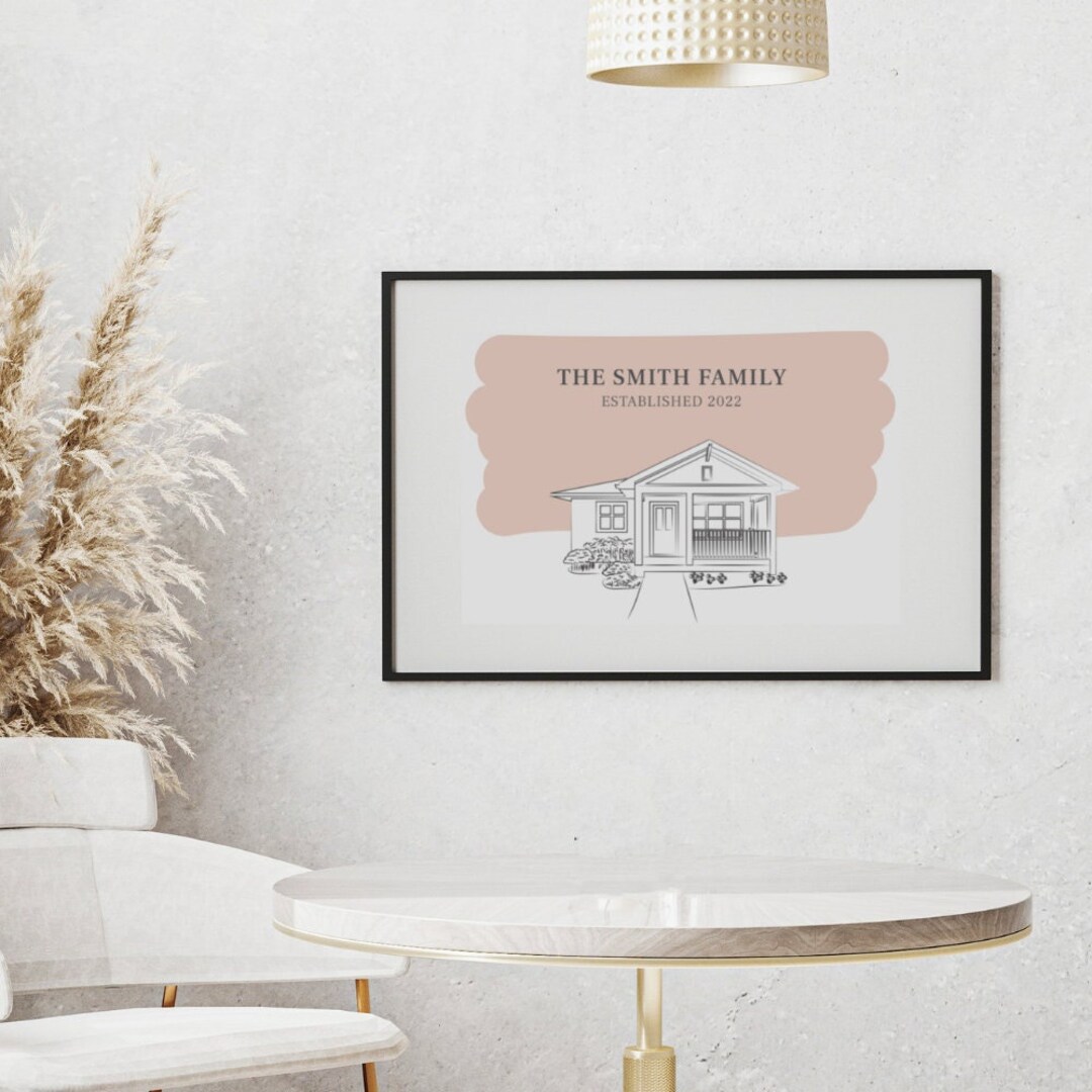 Home Digital Art, Custom Home Illustrated Print, Custom Home Poster ...