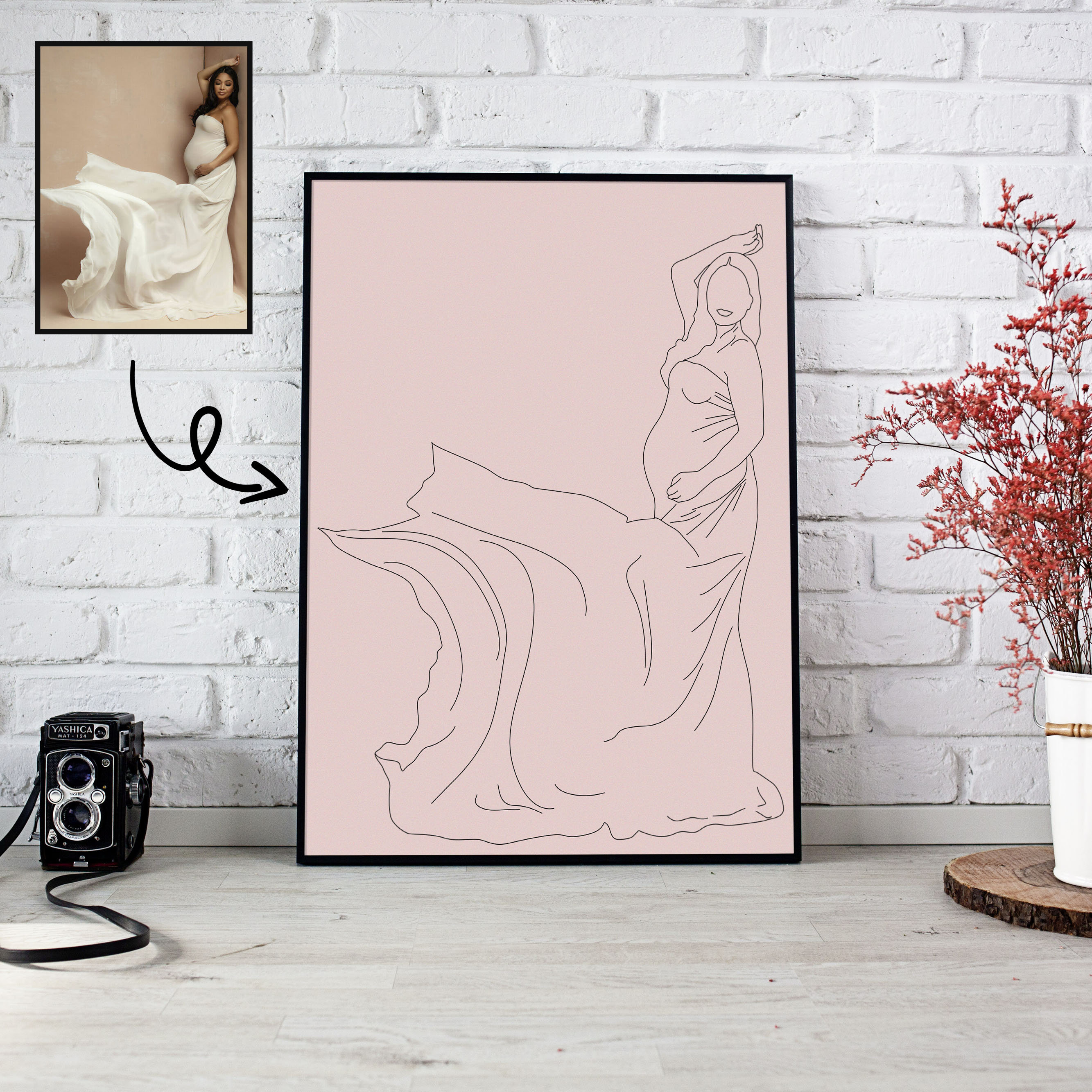 Maternity Line Art Portrait Personalized Maternity Line Art - Etsy