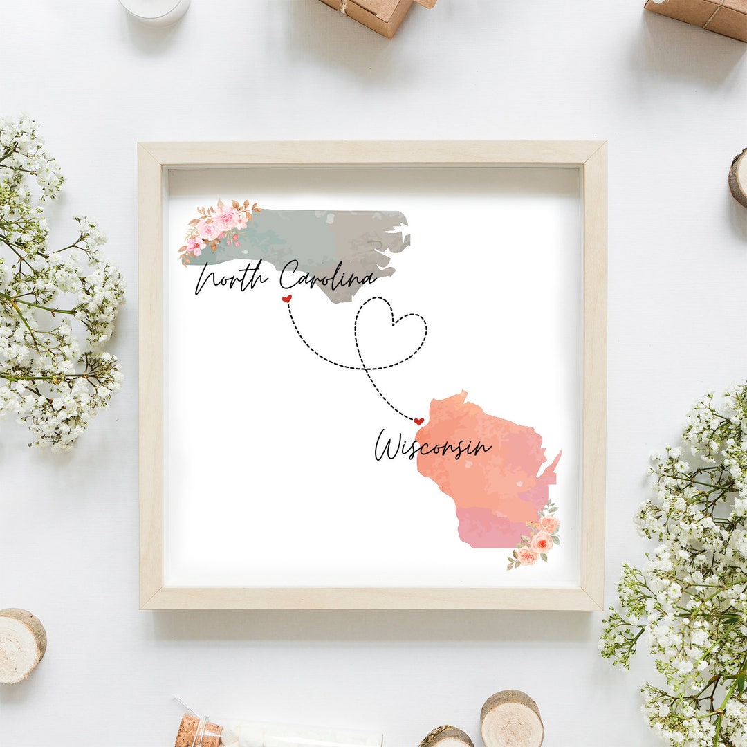 State to State Poster Gift, Digital Moving Away Posters, Custom State ...