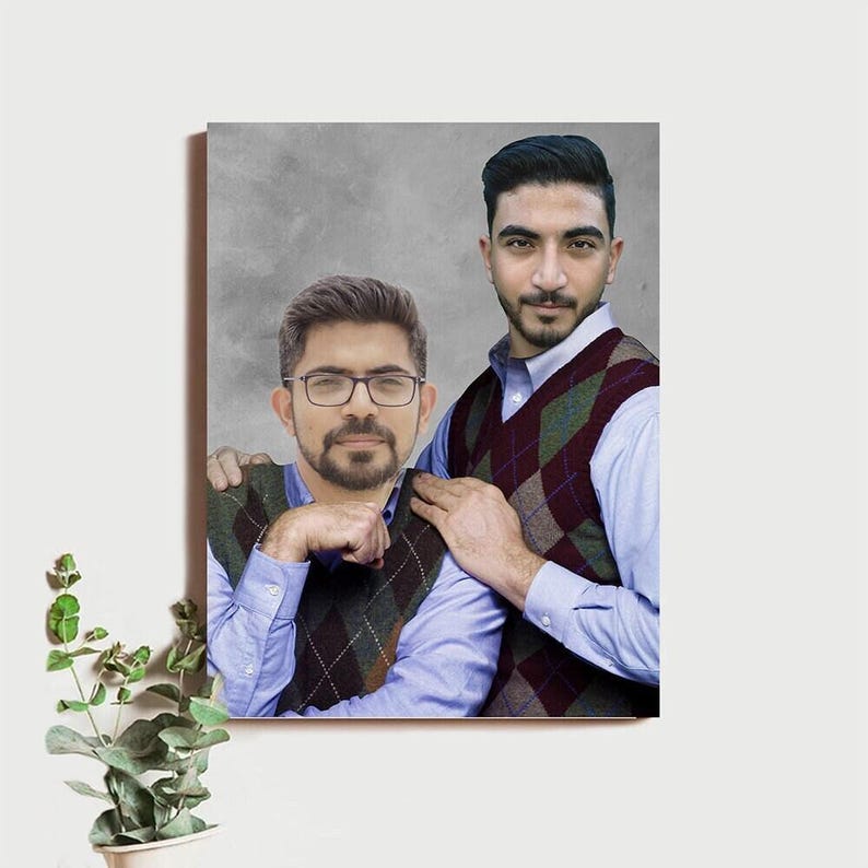 Custom Brothers Portrait, Brothers Digital Art, Funny Custom Portrait ...