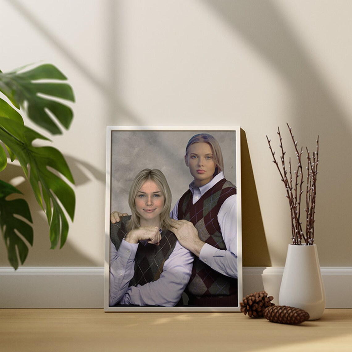 Custom Brothers Portrait Brothers Digital Art Funny Custom | Etsy