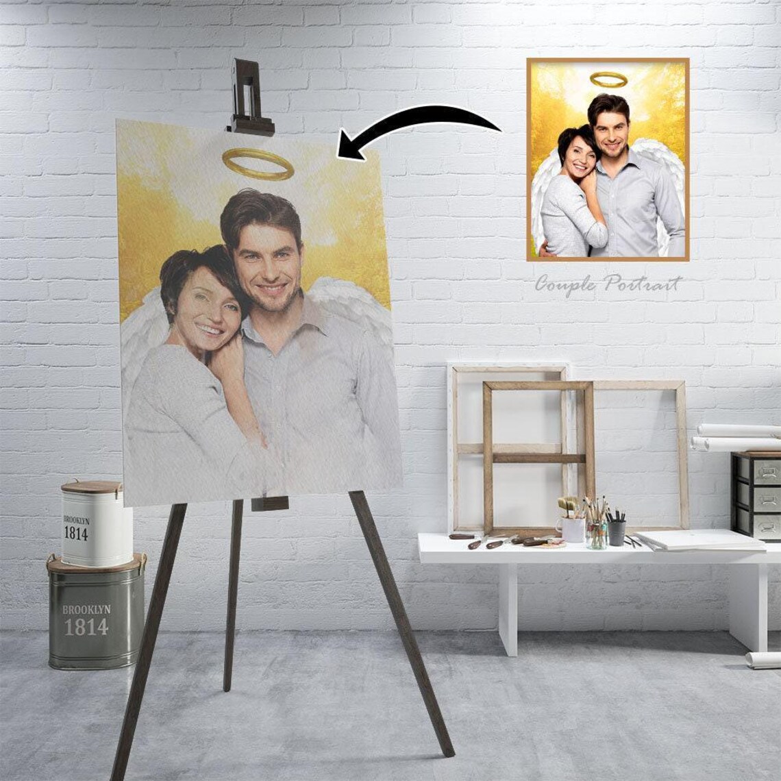 Loss of Father Portrait, Custom Memorial Portrait, Personalized Digital ...