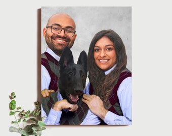 Custom Funny Cat Pet Portraits, Personalized Pet Portrait Gifts, Custom ...