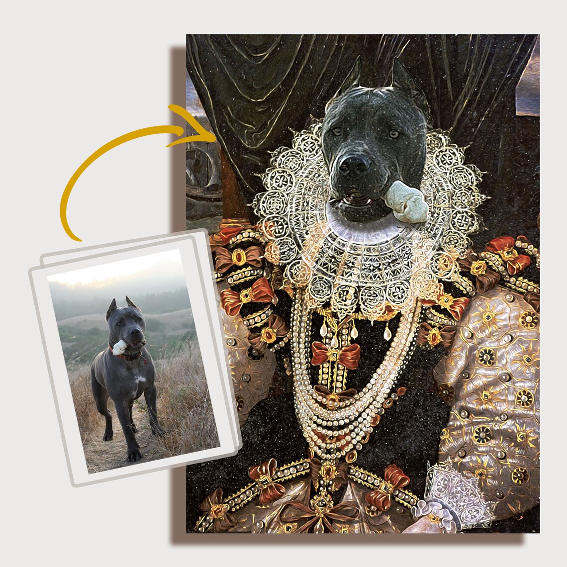 Renaissance Dog Portrait Royal Dog Portrait Digital Dog - Etsy