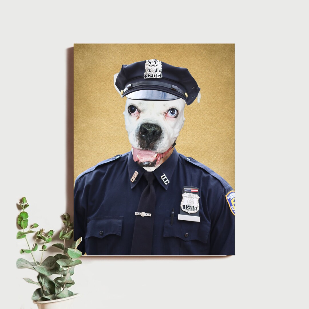 Custom Gag Gifts, Personalized Police Portrait Gifts, Custom Pet Police ...