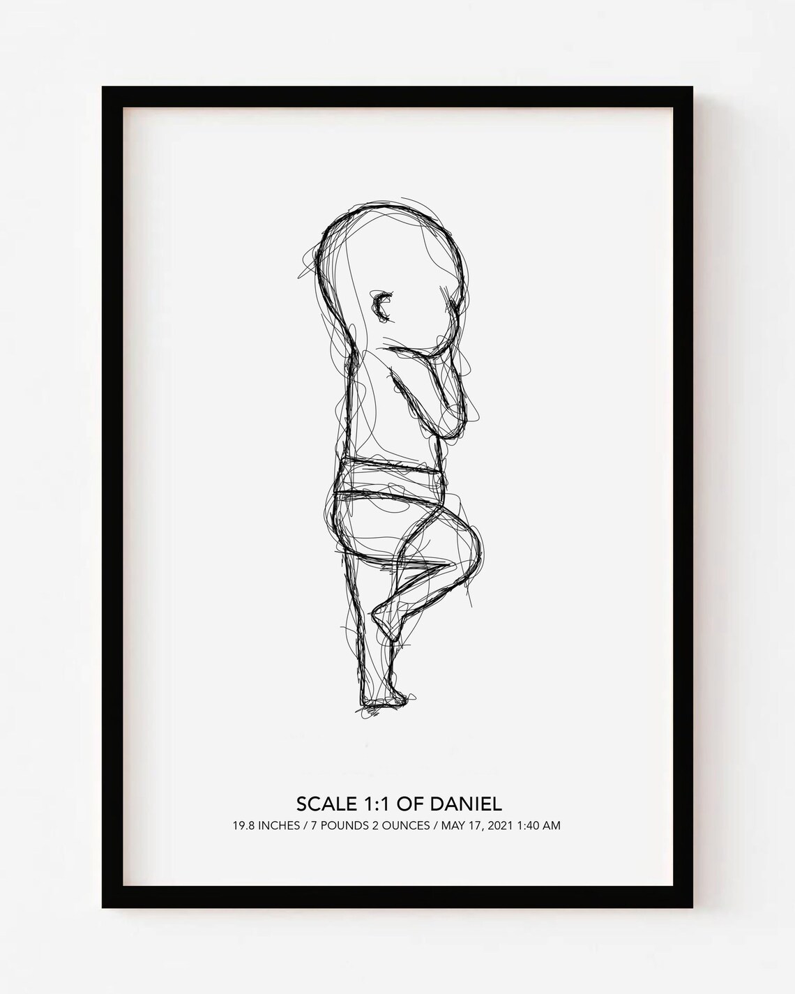 Birth Poster Sketch Newborn Birthday Poster Birth Poster | Etsy