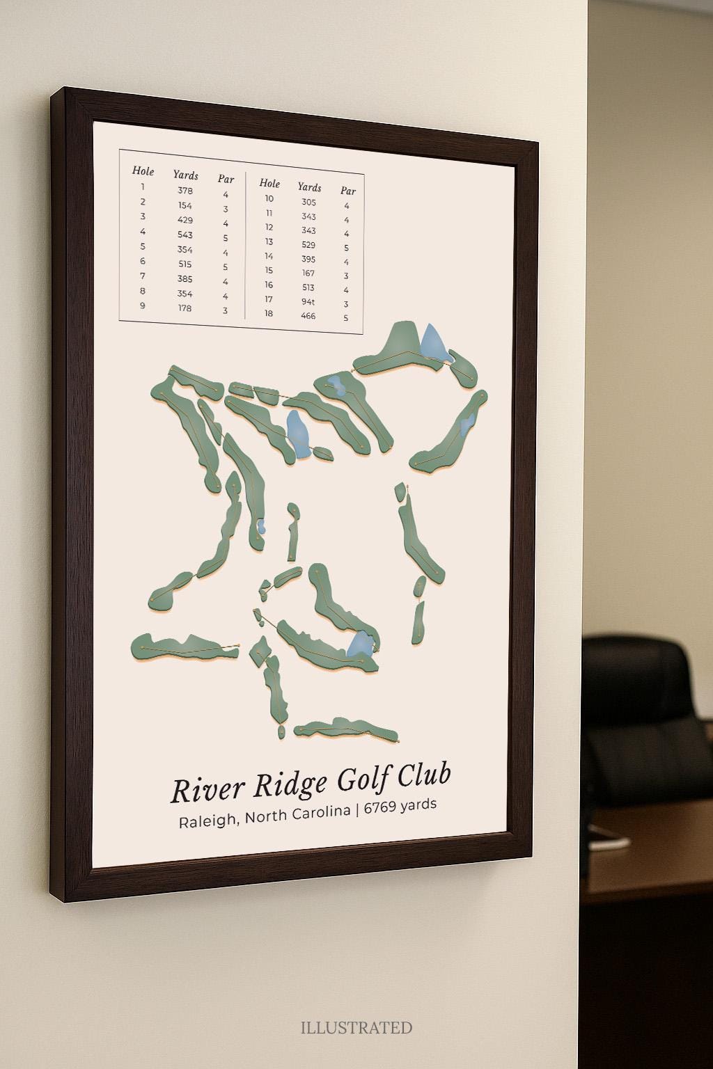 Golf Art Digital File, Digital Golf Course Art, Digital Golf Course Map ...