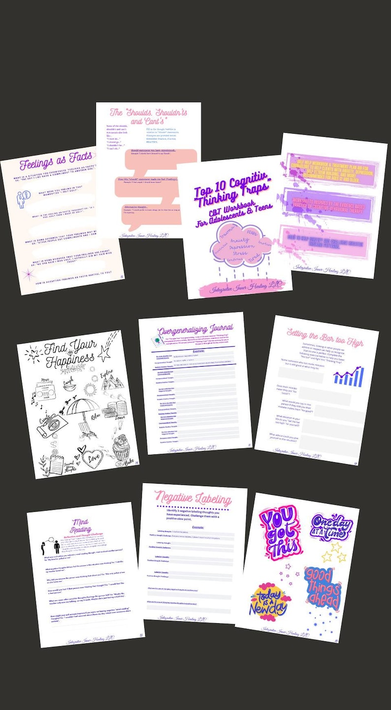 Top 10 Thinking Traps,pdf, Cbt Worksheet, Depression Help, Anxiety ...