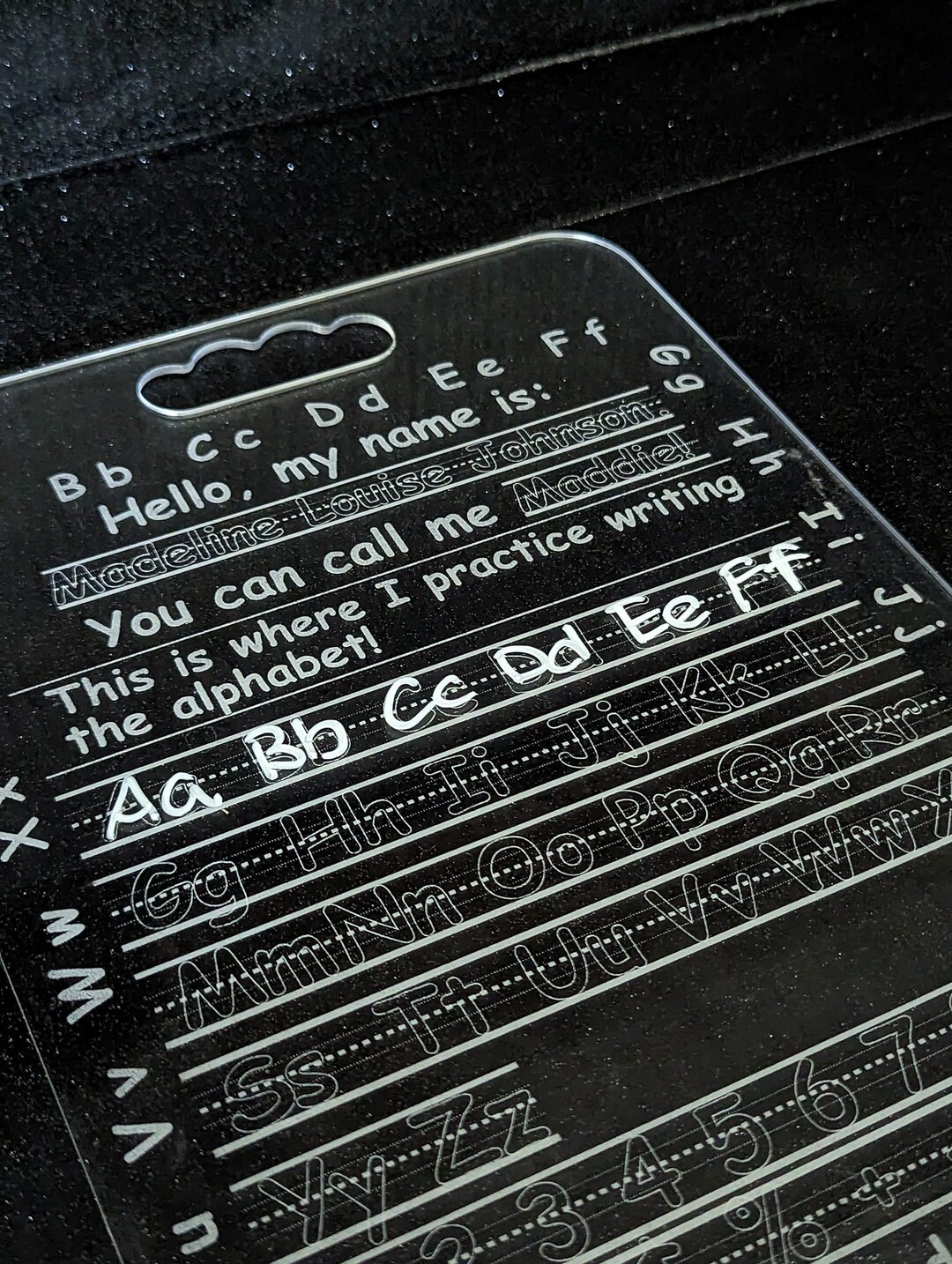 Personalized Children's Acrylic Handwriting Tracer for Use With Dry ...