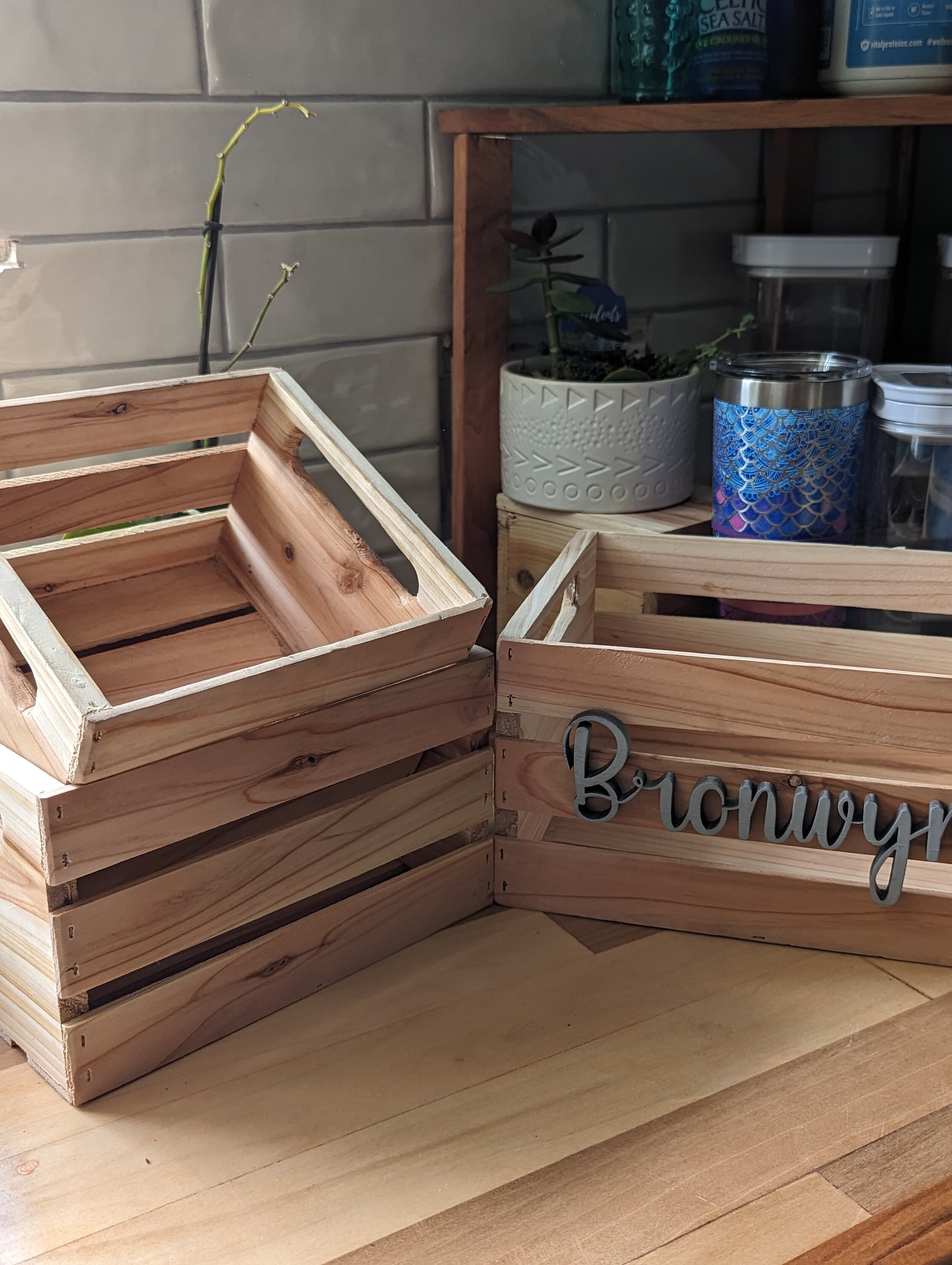 Personalized Wooden Crate Cedar Nesting Set of 3 Rustic Wood Farmhouse ...