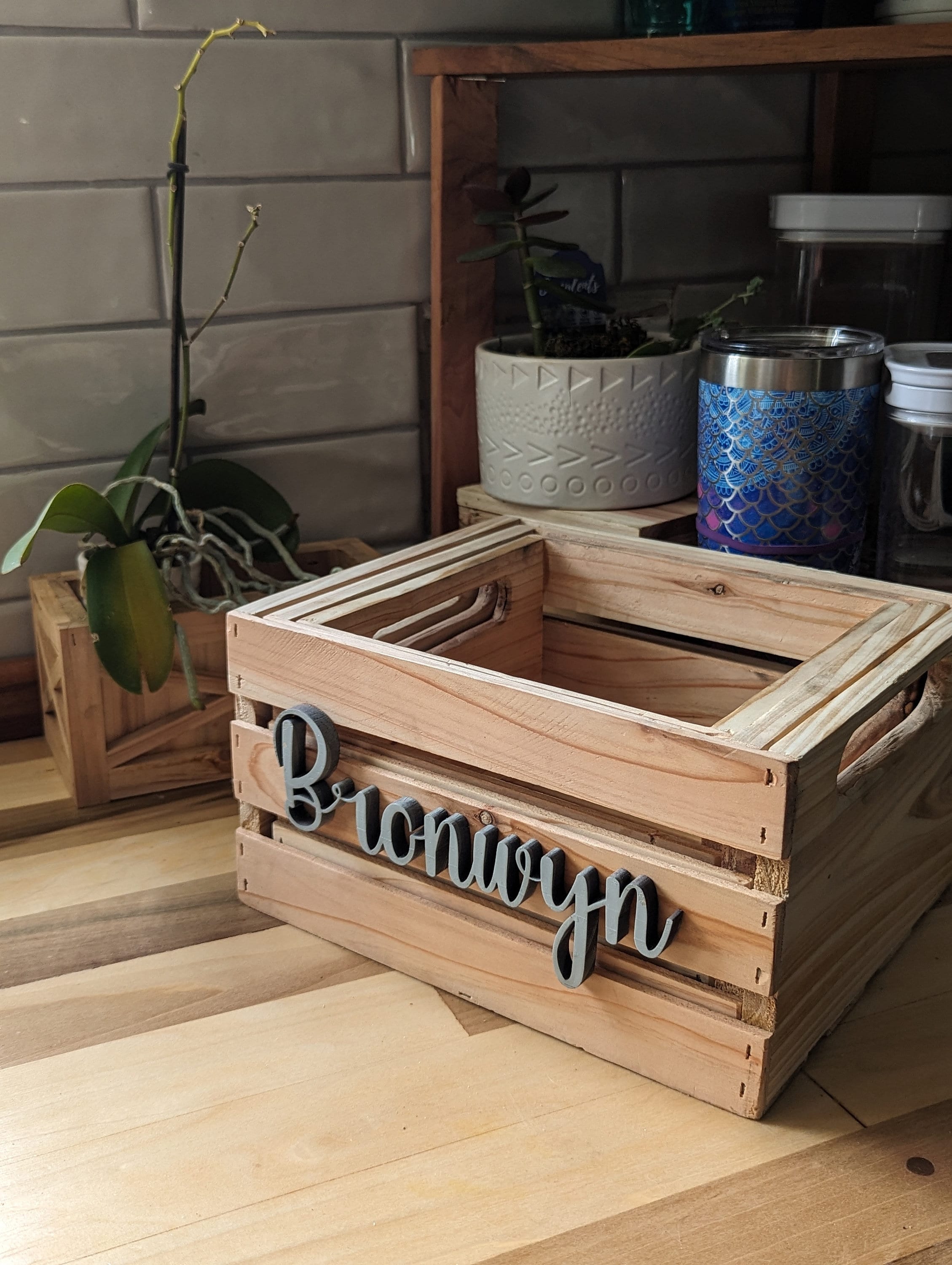 Personalized Wooden Crate Cedar Nesting Set of 3 Rustic Wood Farmhouse ...