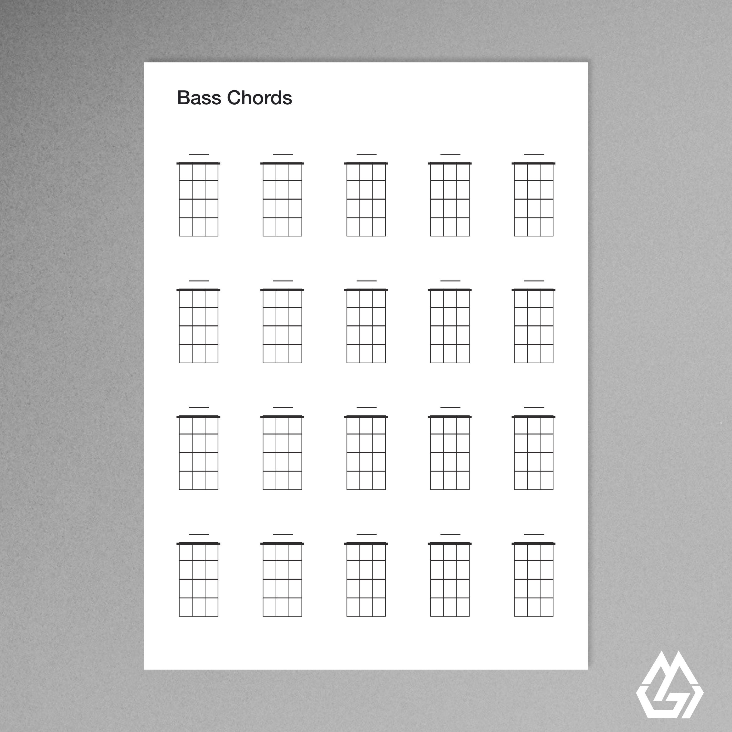 Printable Bass Blank Music Sheet Tabs Chords Chart | Etsy