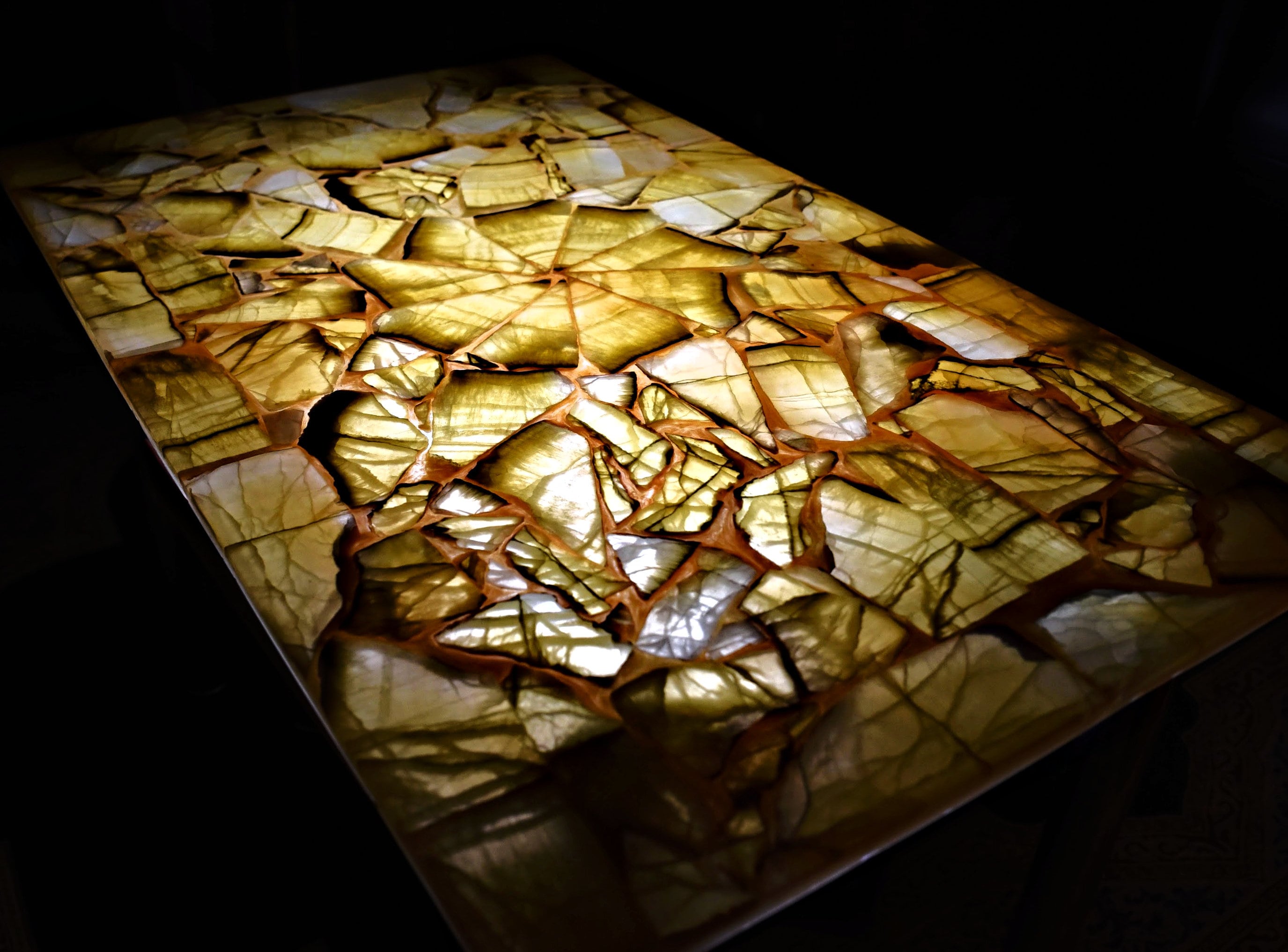Honeycomb Calcite Aka Honeycomb Onyx Table Crystal Rectangle Table ...