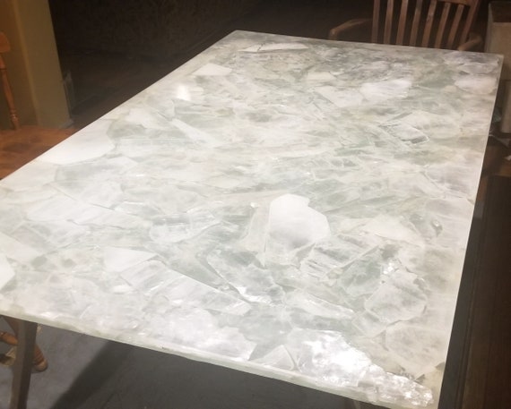 Clear Selenite Table Rectangular Gemstone Table Handmade - Etsy