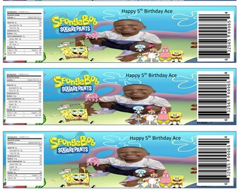 Spongebob Water Bottle Label - Etsy