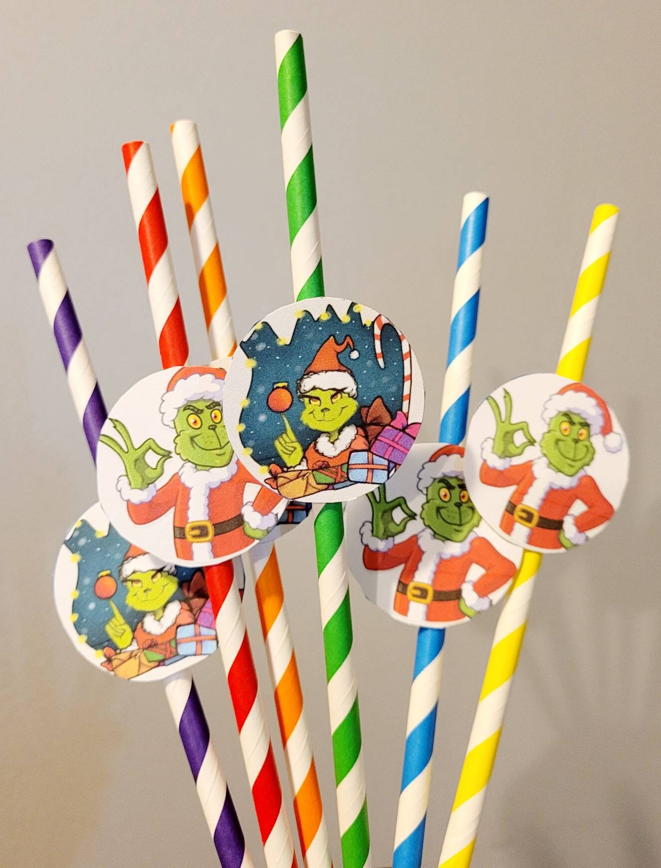 Grinch Water Bottle Labels Sticker Christmas Treats Party Supplies ...