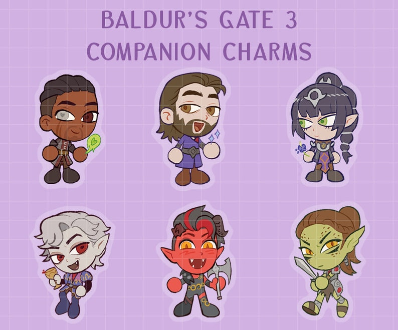 Baldur's Gate 3 Companion Charms Astarion, Shadowheart, Wyll, Karlach ...