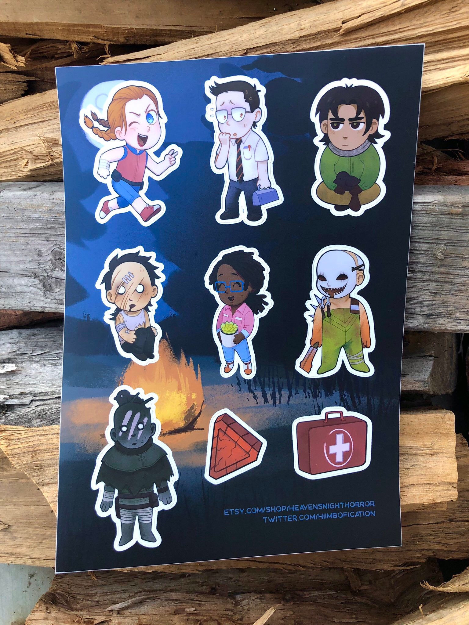 Dead by Daylight Large Sticker Sheet Dwight, Meg, Jake, Claudette ...