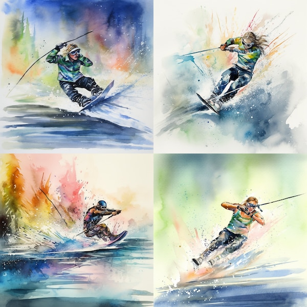 Water Ski Art - Etsy