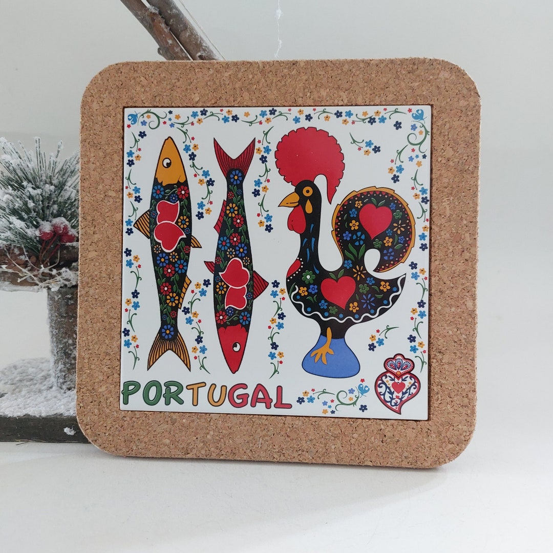 Cork Base With Ceramic / Cork Art / Cork Coaster / Kitchen Utensils ...