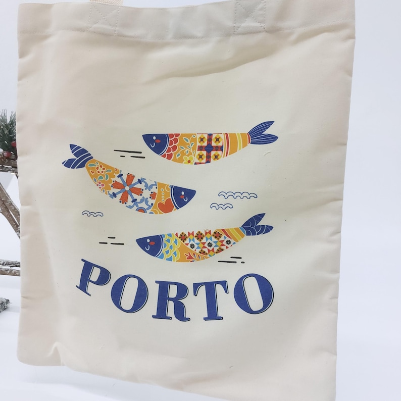 Porto Tote Bag / Porto Portugal / Tourist Bag / Sardines Bag / Canvas ...