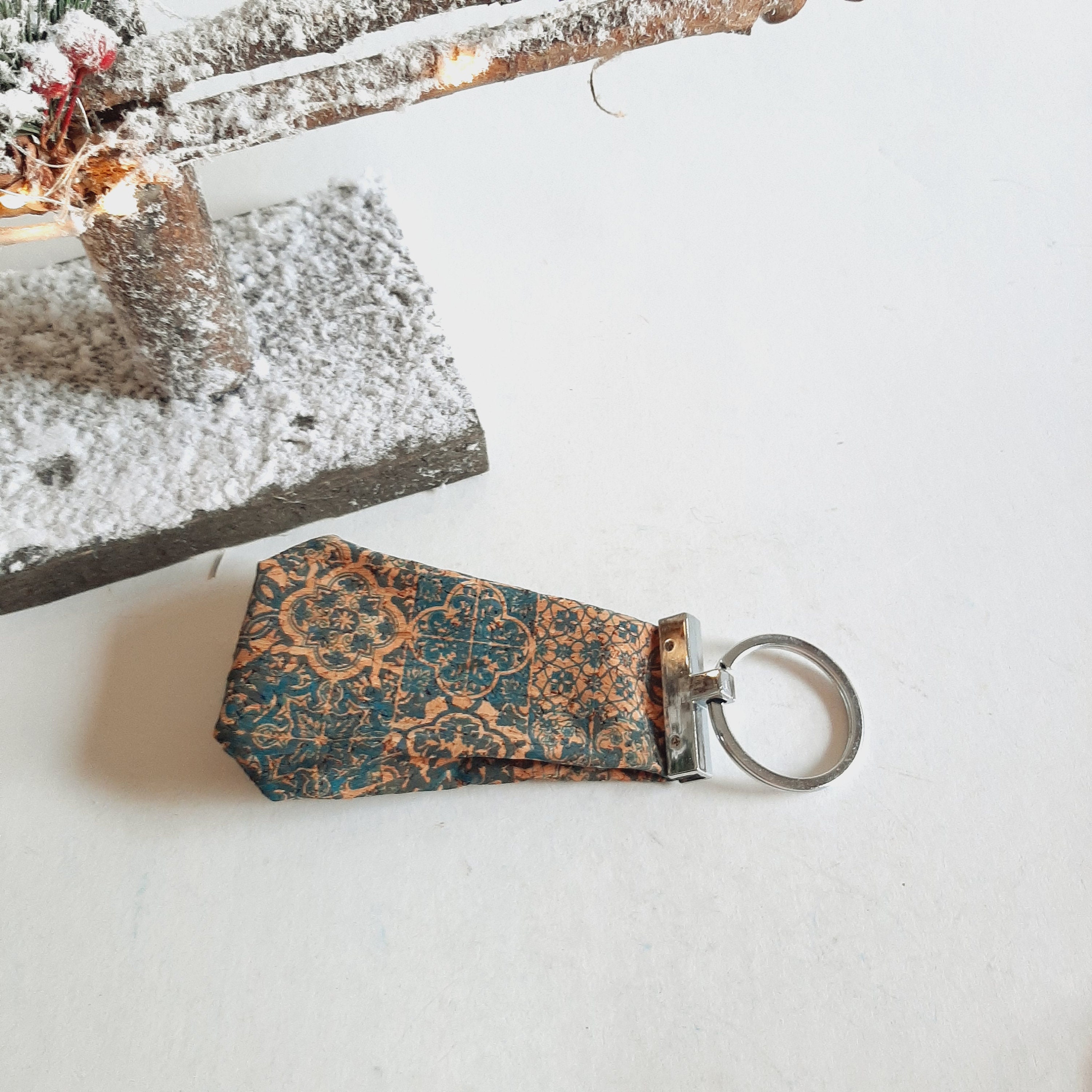 Cork Keychain With Cork Coin Holder / Cork Acessories / Cork Key Ring ...