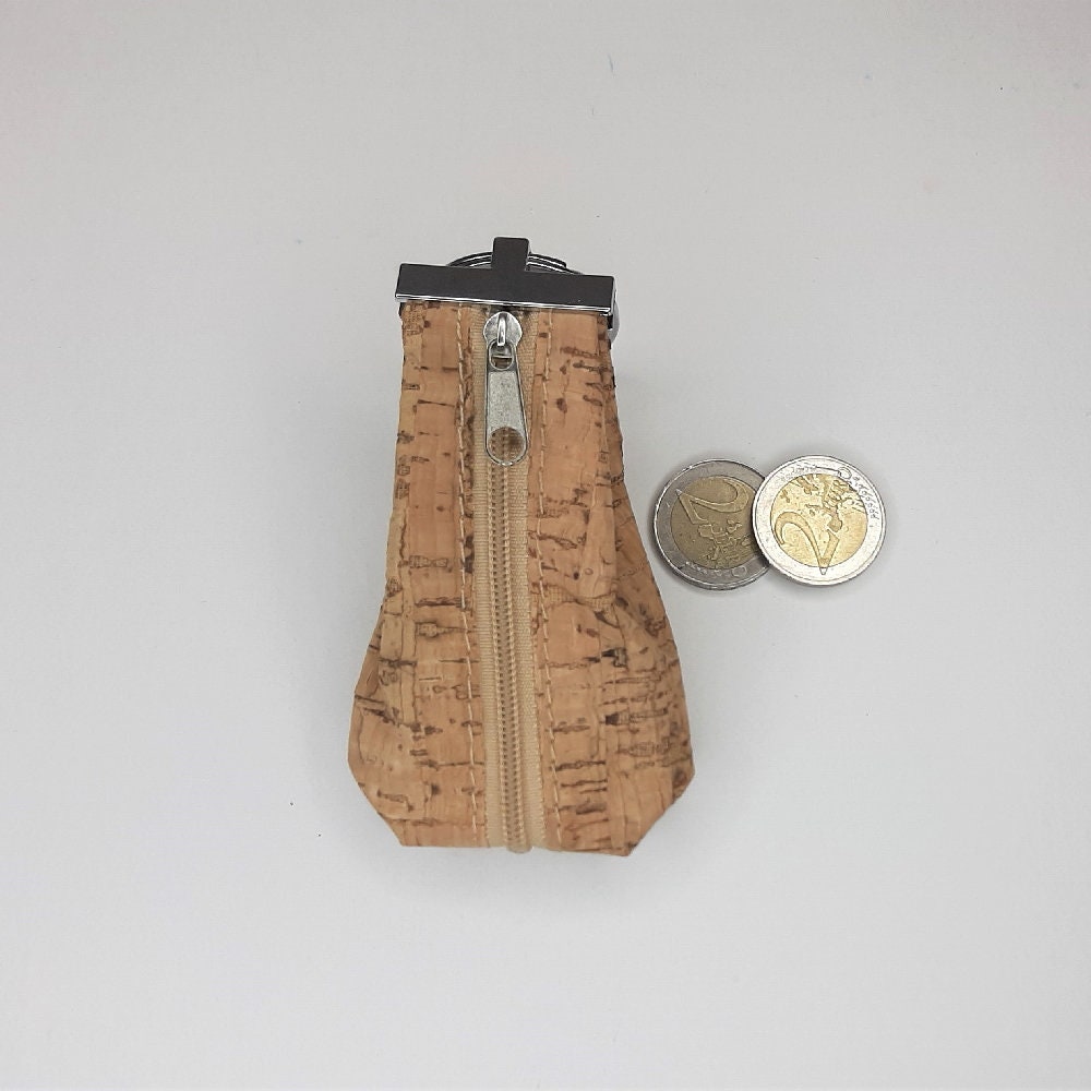 Cork Keychain With Cork Coin Holder / Cork Acessories / Cork Key Ring ...