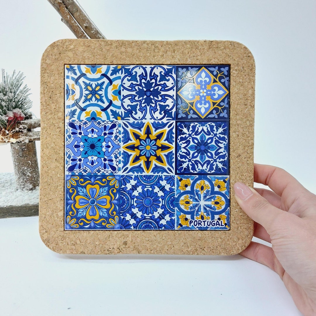 Cork Base With Ceramic / Cork Art / Cork Coaster / Kitchen Utensils ...