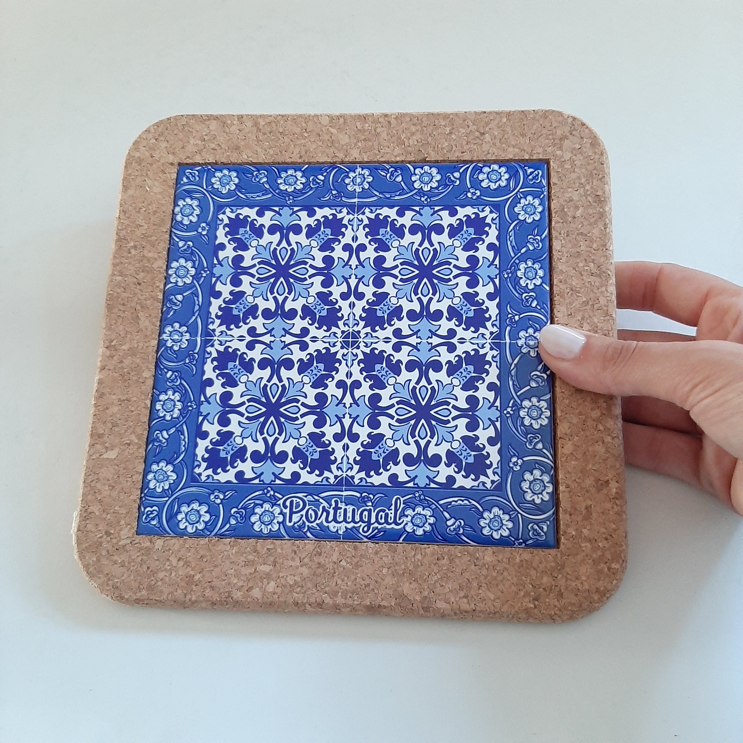 Cork Base With Ceramic / Cork Art / Cork Coaster / Kitchen Utensils ...