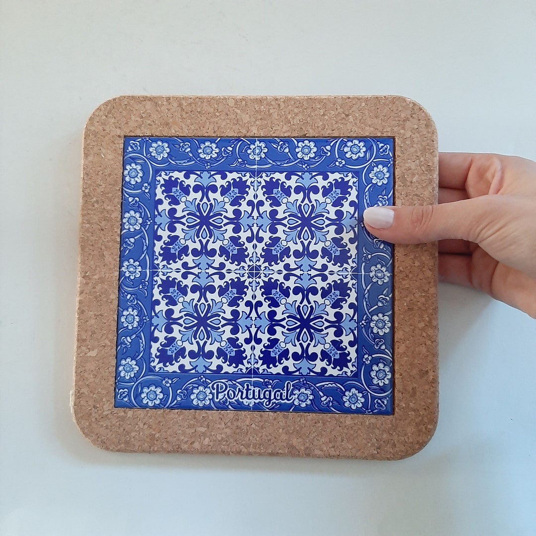 Cork Base With Ceramic / Cork Art / Cork Coaster / Kitchen Utensils ...