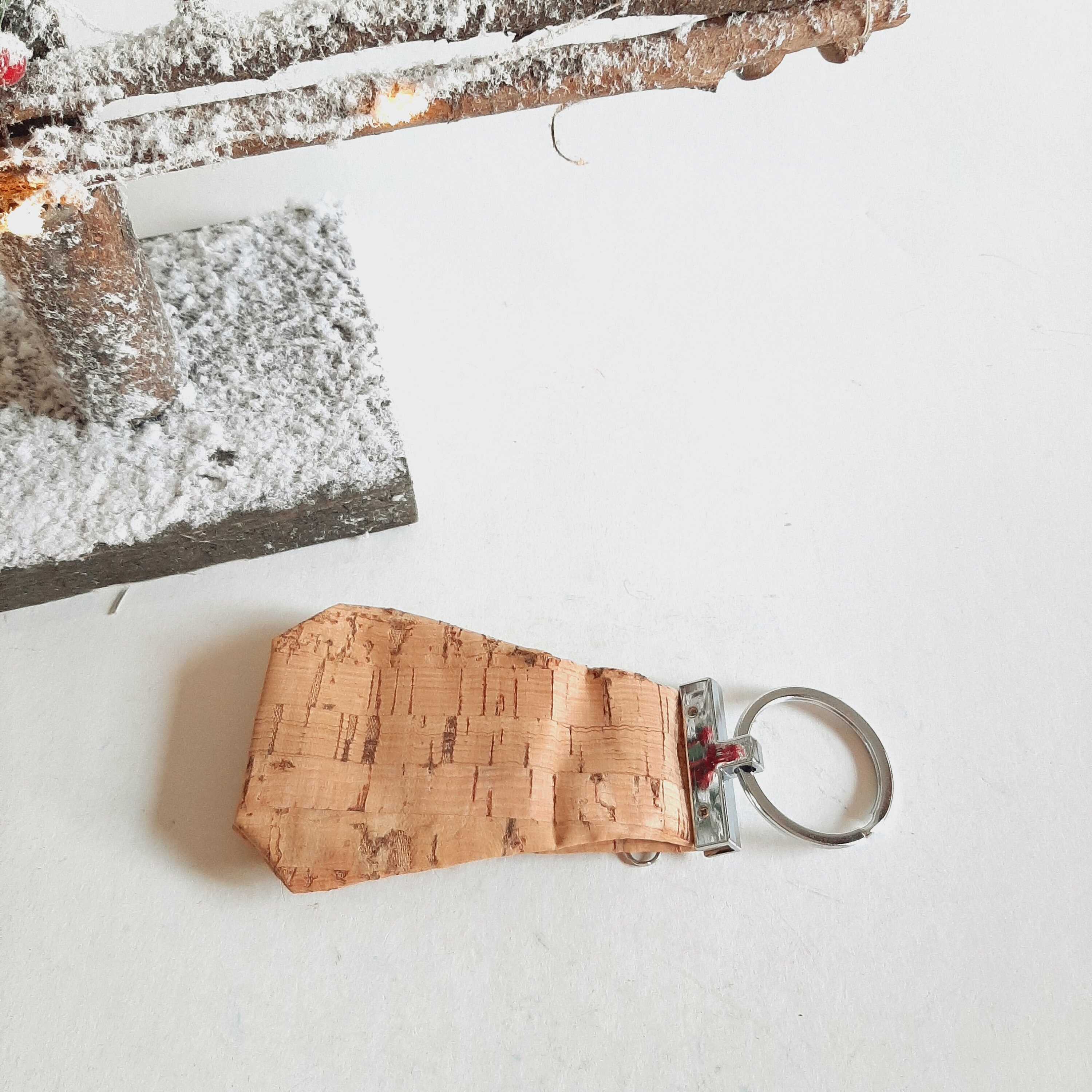 Cork Keychain With Cork Coin Holder / Cork Acessories / Cork Key Ring ...
