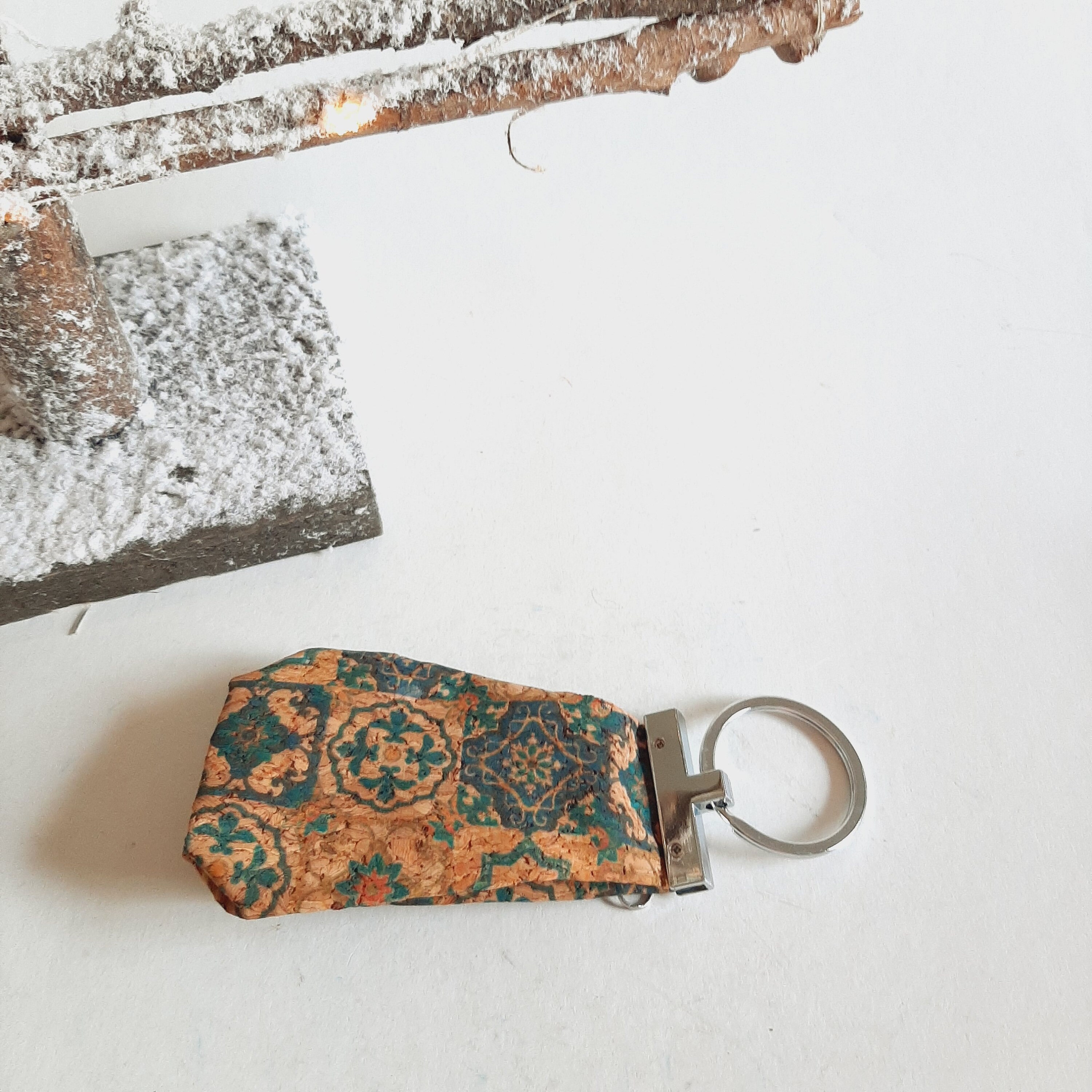 Cork Keychain With Cork Coin Holder / Cork Acessories / Cork Key Ring ...