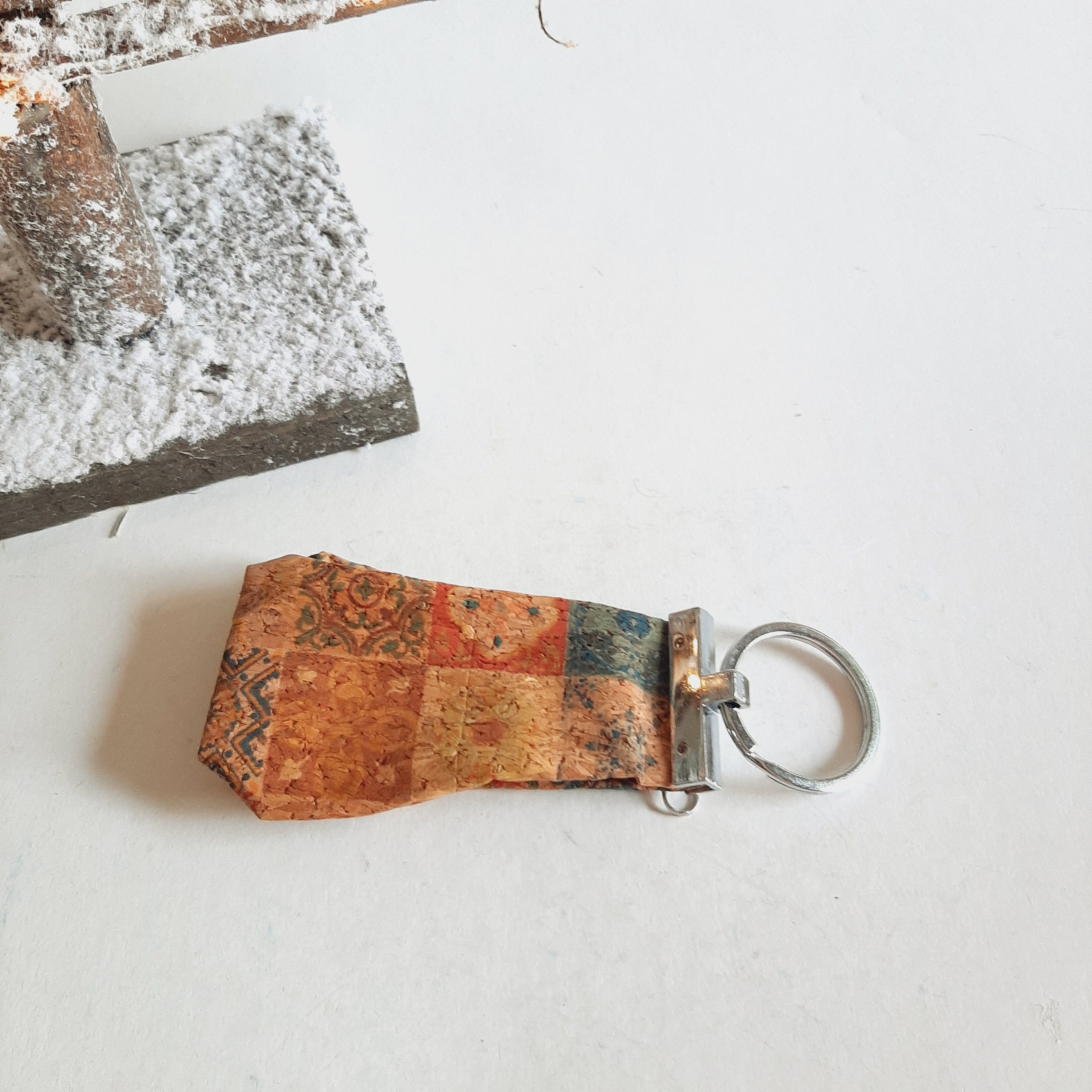 Cork Keychain With Cork Coin Holder / Cork Acessories / Cork Key Ring ...