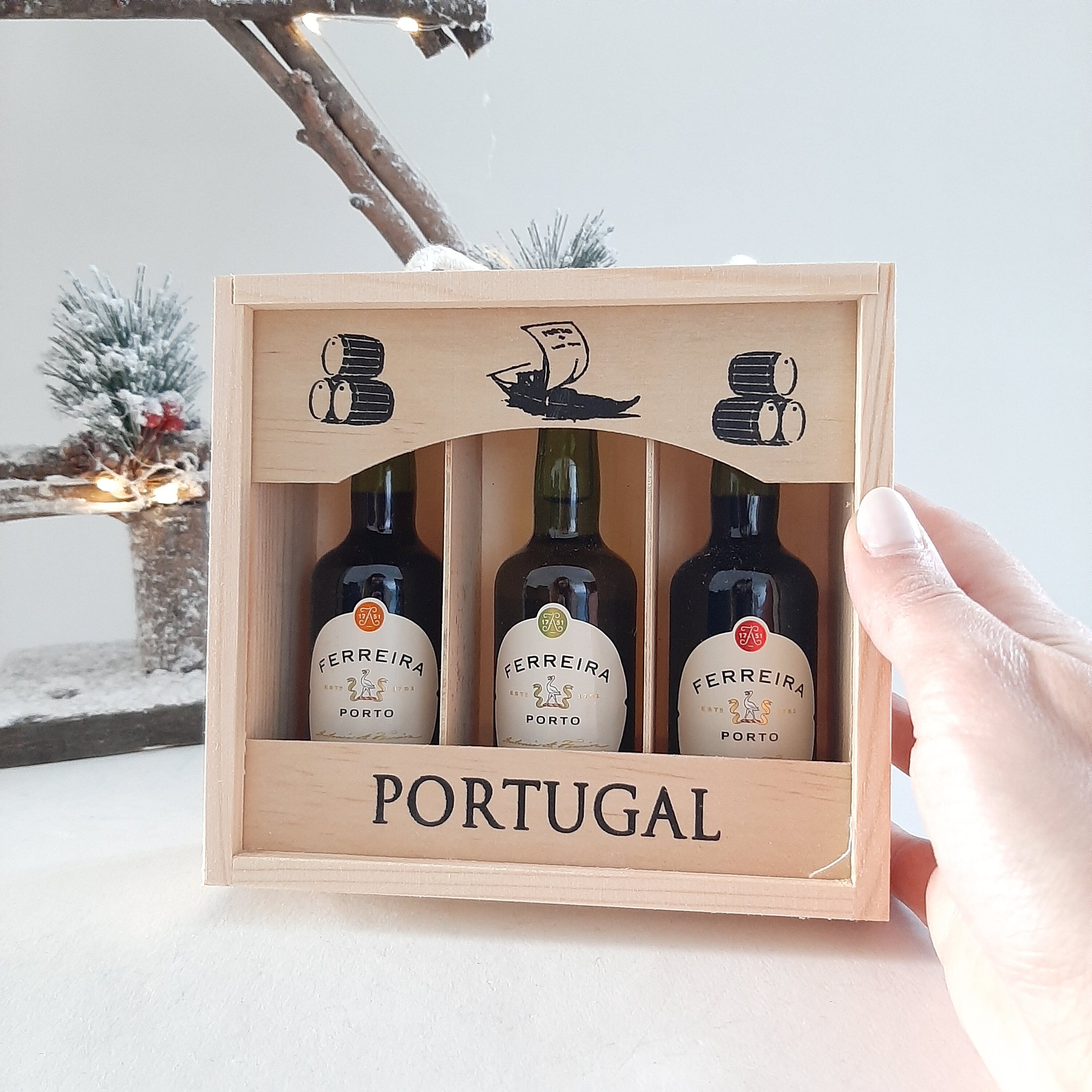 Set of 3 Wine Bottles With Box / Antique Wine / Porto Wine / Wine Gifts ...