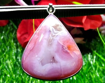 Pink Stone Pendant - Etsy