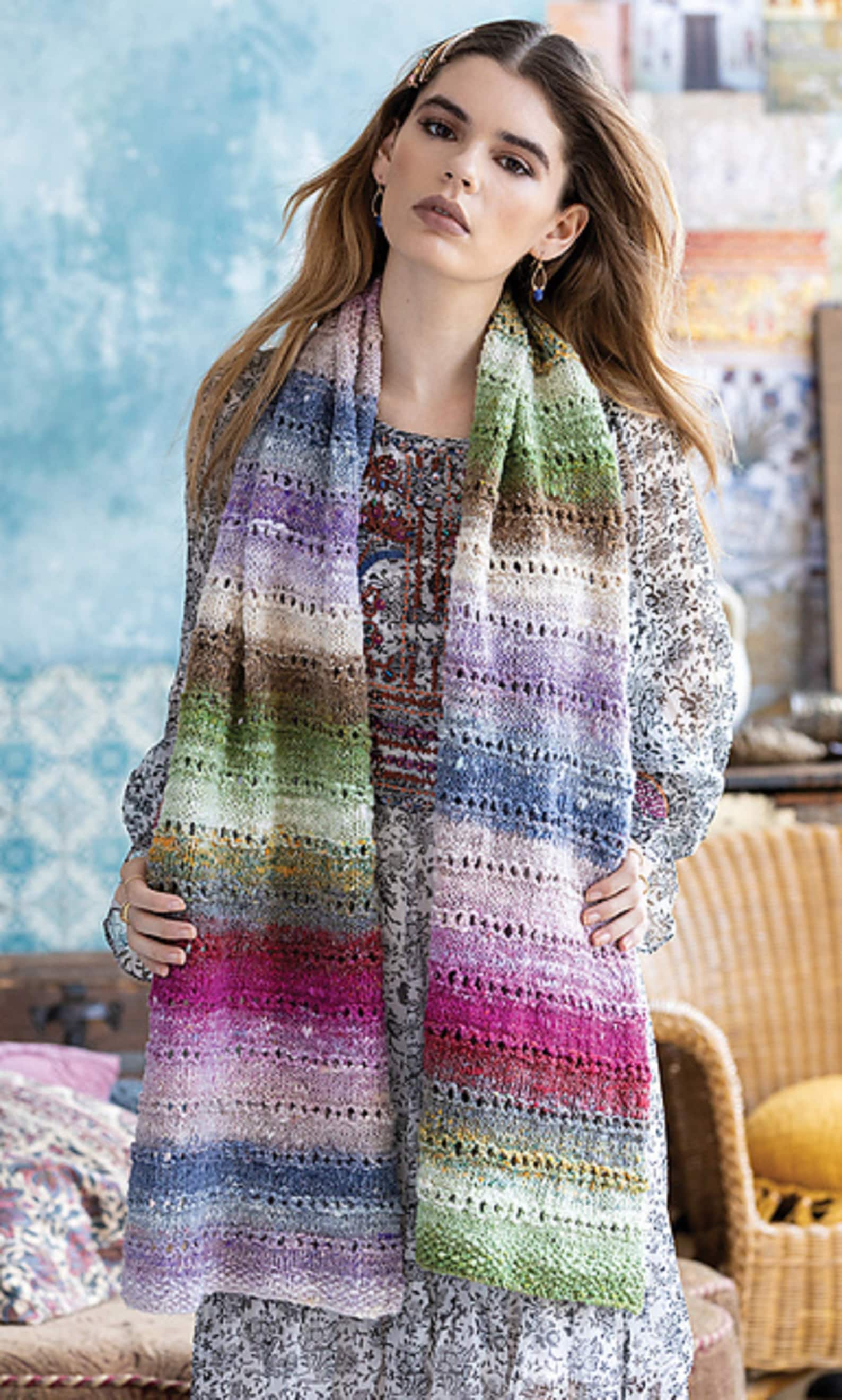 NORO - Eyelet Scarf #21 PDF Knitting Pattern, Easy, Seed Stitch ...