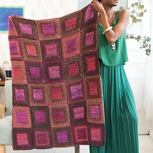 NORO Square in a Square Blanket, Afghan, Throw, PDF Knitting Pattern - Etsy