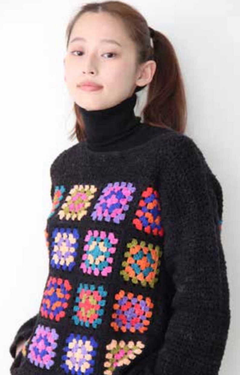 NORO - Momoka Granny Square Sweater Crochet PDF Pattern, Experienced ...