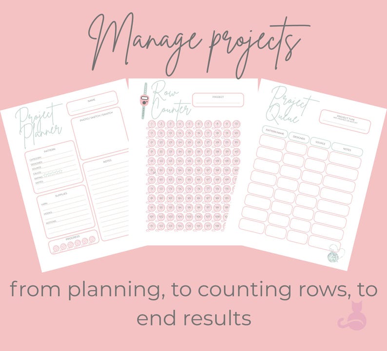 Printable Crochet Planner and Journal, Project Notebook, Undated ...